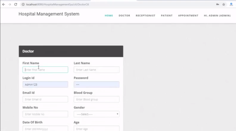 Hospital Management Project In Spring Mvc And Hibernate With Source Code Codebun