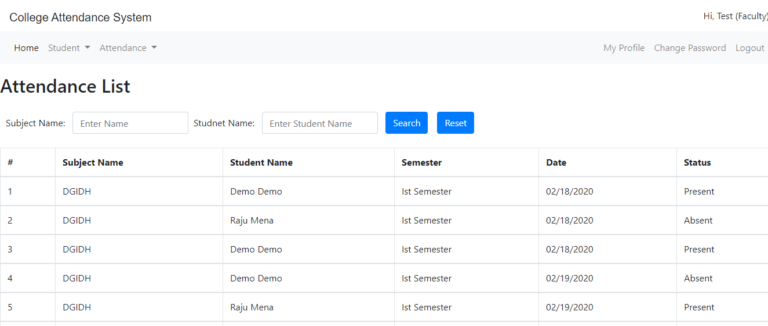 Attendance Management System Project in Java JSP and Servlet with ...