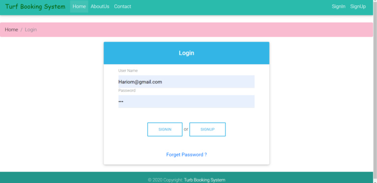 Online Turf Booking System Project in Java with Source code and Project report – Codebun