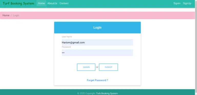 Online Turf Booking System Project In Java With Source Code And Project Report Codebun