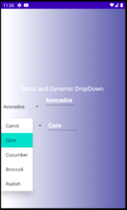 Dynamic and Static Dropdown Menu(Spinner) in Android – Codebun