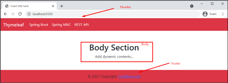 How To Use Fragment In Thymeleaf With Spring Boot Codebun