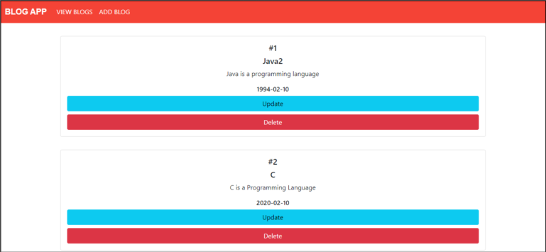CRUD Operation with React JS, Spring Boot, RestAPI and MYSQL – Codebun