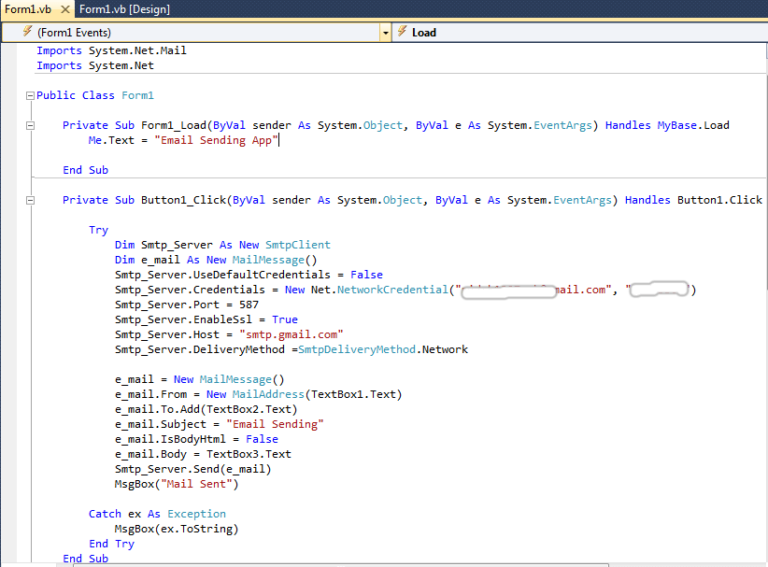 How To Send Email In Visual Basic Vbnet Codebun 5583