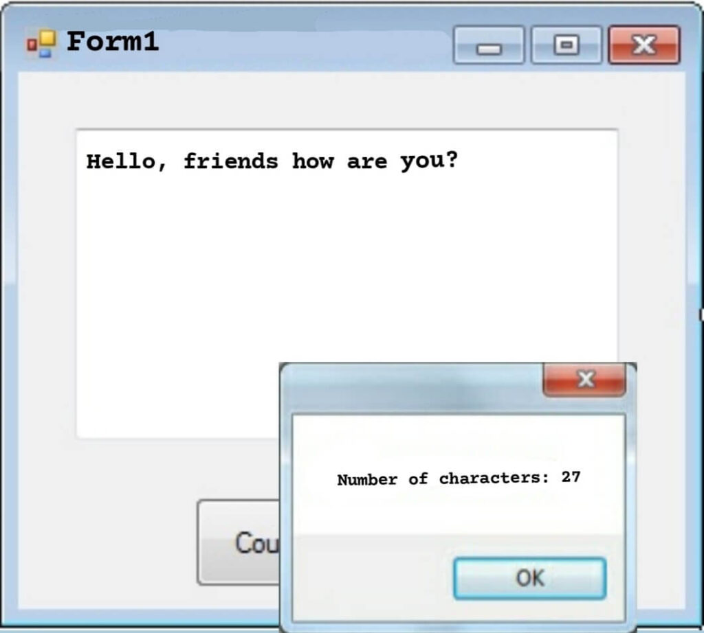Count Number Of Characters In A String Using Visual Basic VB NET 