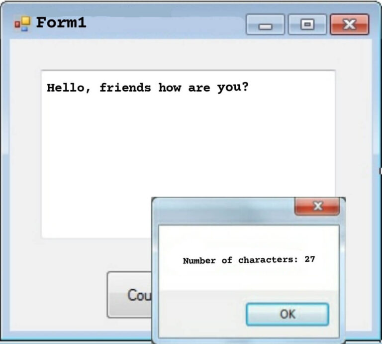 Count Number Of Characters In A String Using Visual Basic VB NET 